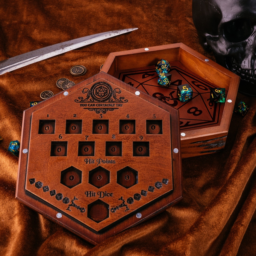 Hexagonal Dice Tray With Spell Tracker: Custom Dnd Organizer - Etsy