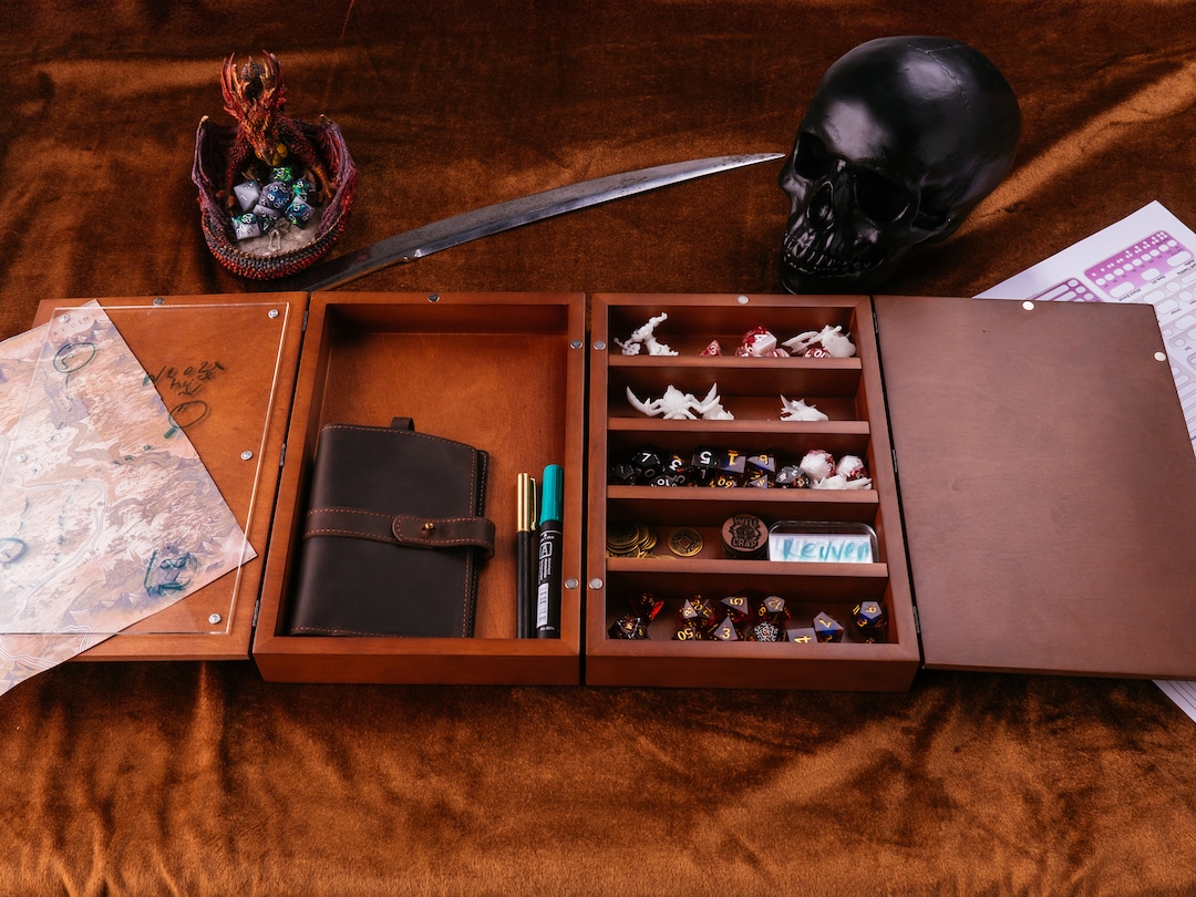 Custom DM Screen Dnd Box Book Style Wood Curtains Dungeon Master ...