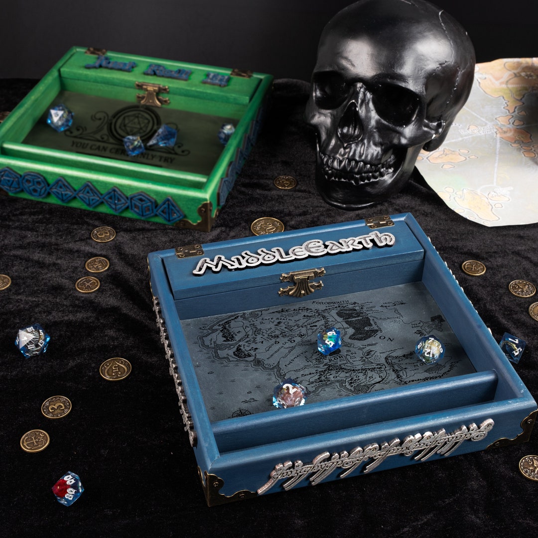 Custom Dice Tray, D&D Rolling Box, Tablet Holder, Dnd Box, Dice Storage ...