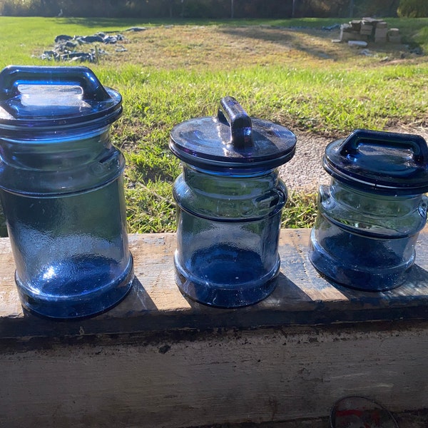 Cobalt Blue Glass Canisters - Etsy