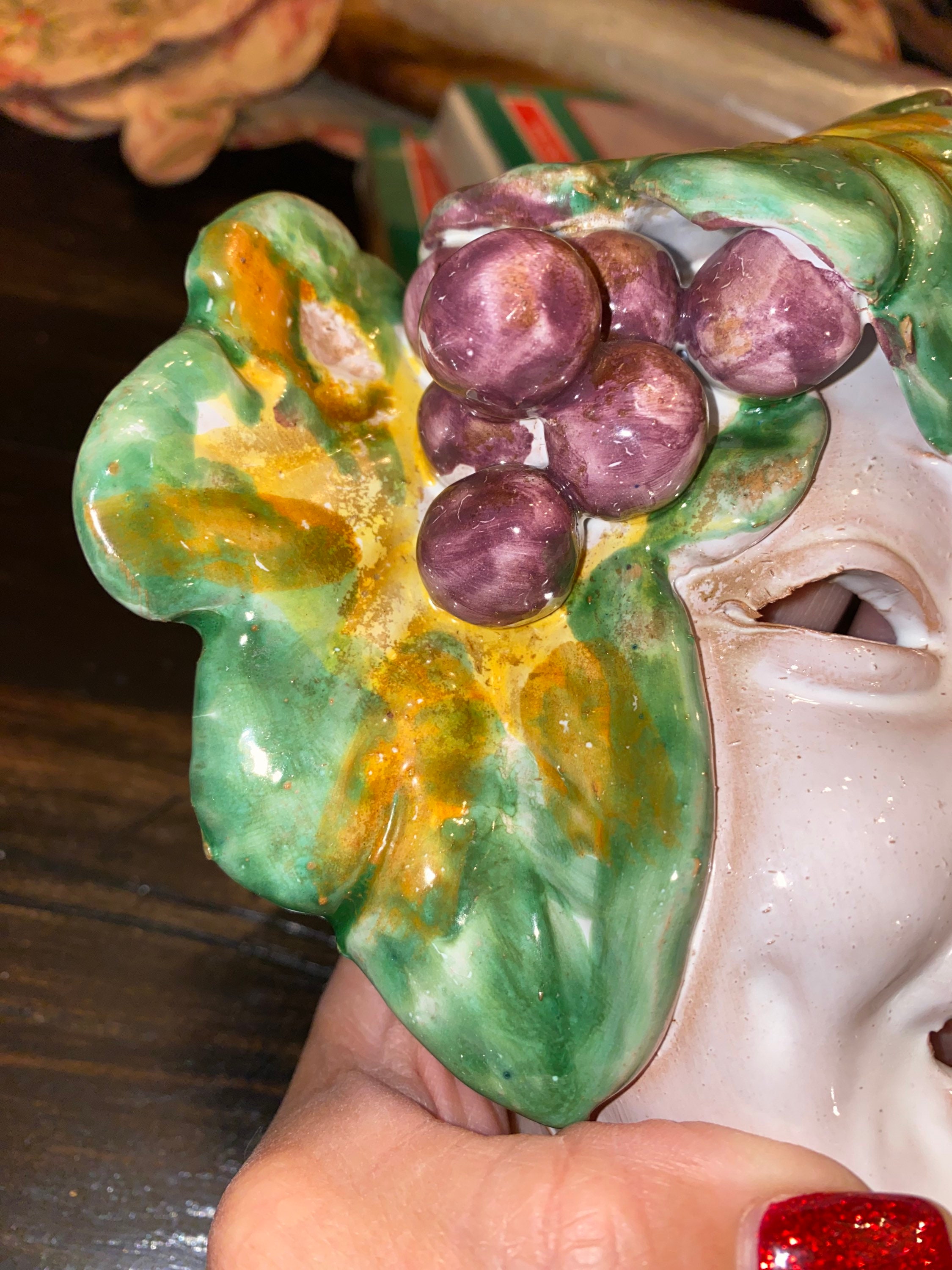 Majolica Bacchus Mask - Etsy