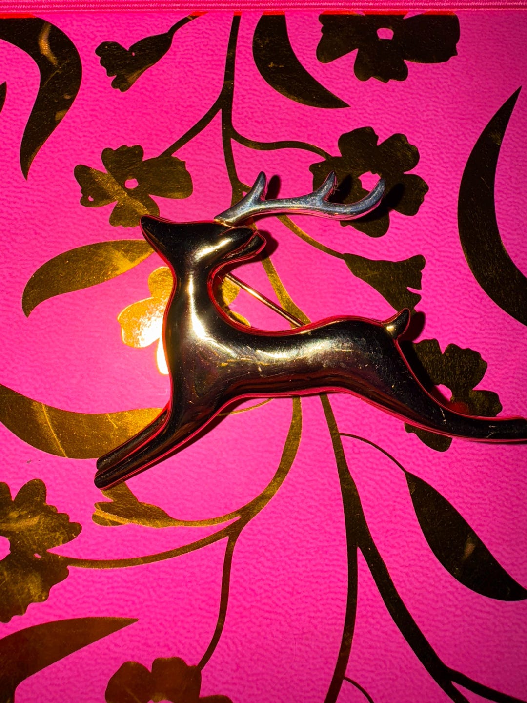Vintage MCM Gold Deer Pin - Etsy