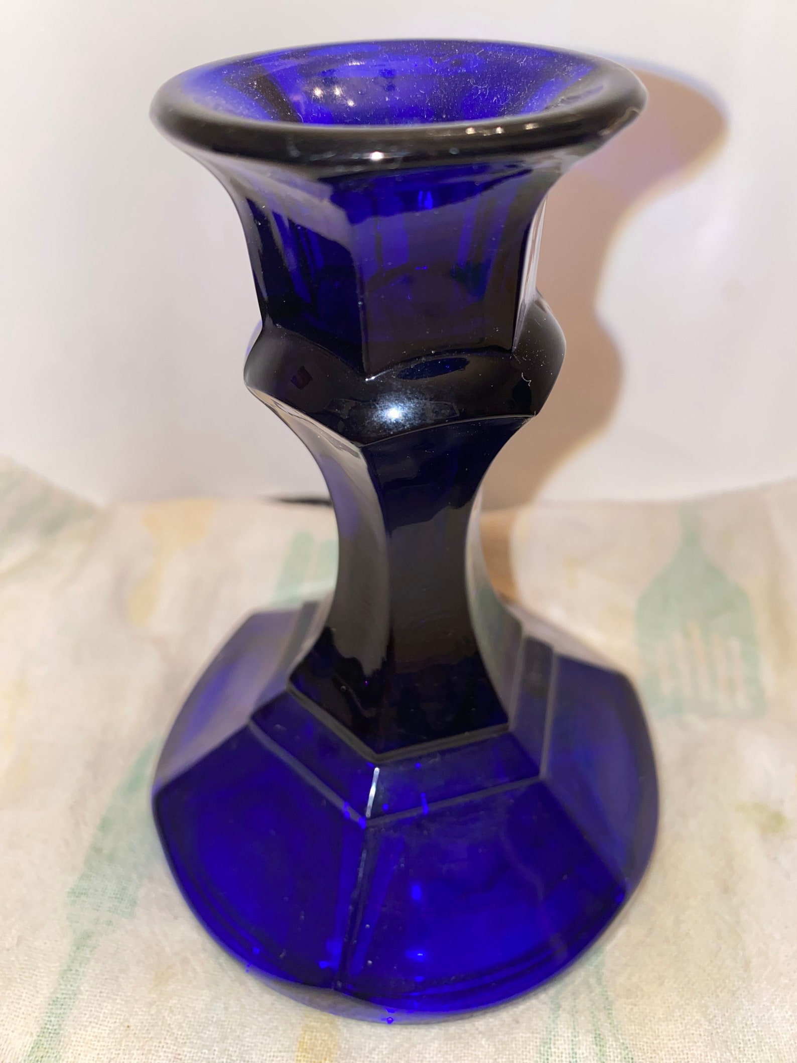 Single Blue Cobalt Candle Holder - Etsy