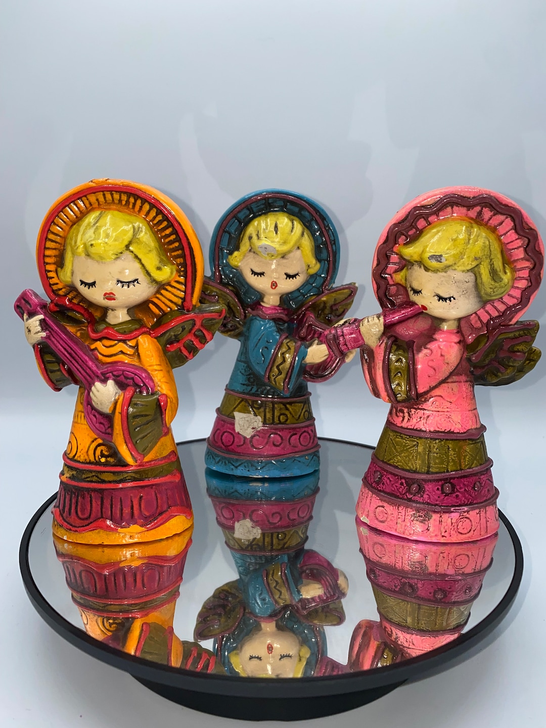 Mod MCM Paper Mâché Angel Figurines - Etsy