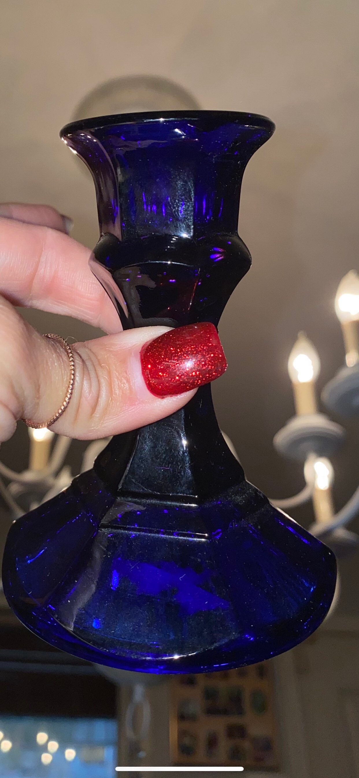 Single Blue Cobalt Candle Holder - Etsy