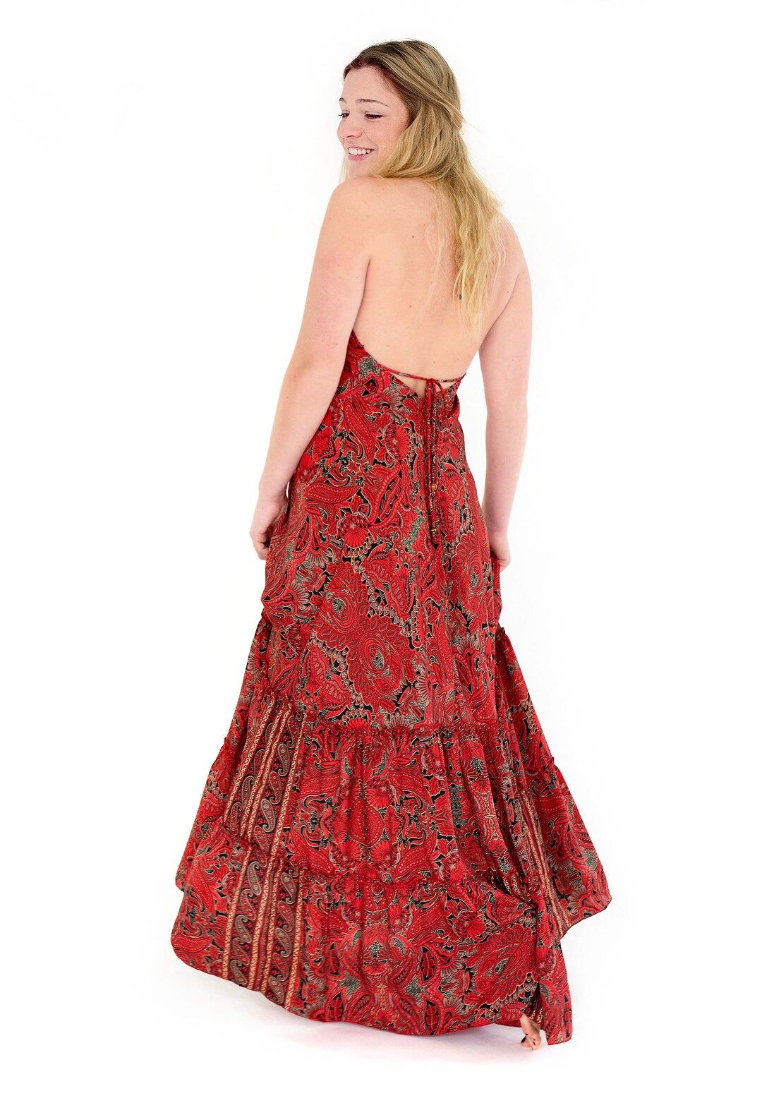 Maxi Dress, Sundress, Low Back Dress, Gypsy Dress, Festival Dress ...