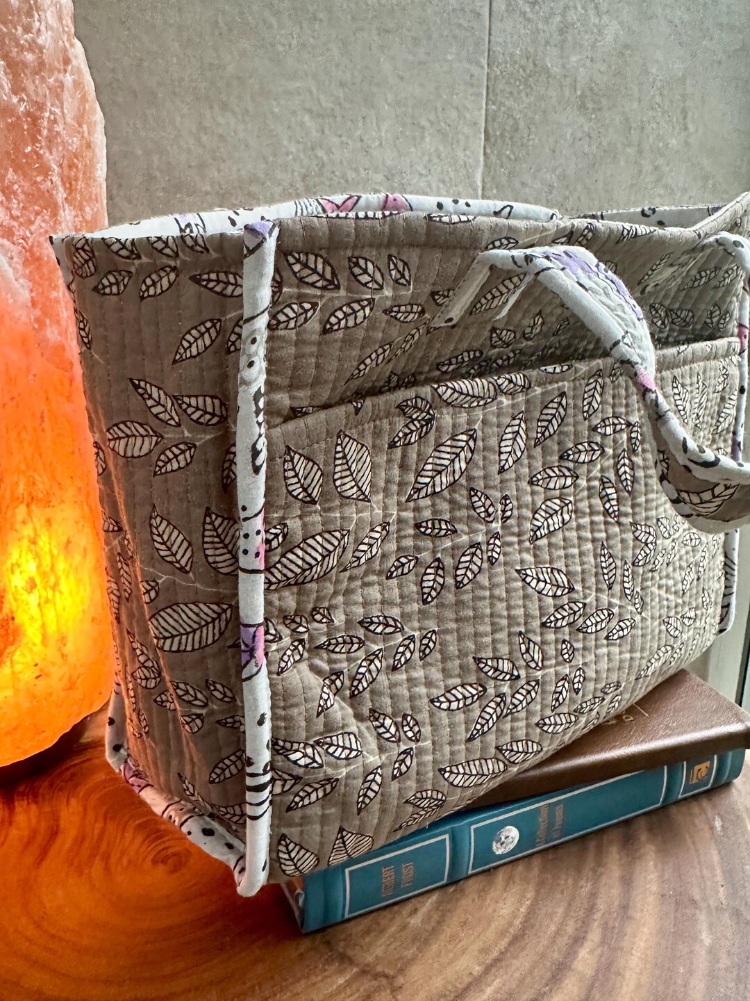 Handmade Quilted Cotton Tote Bag: Reversible Indian Print Book Bag - Etsy