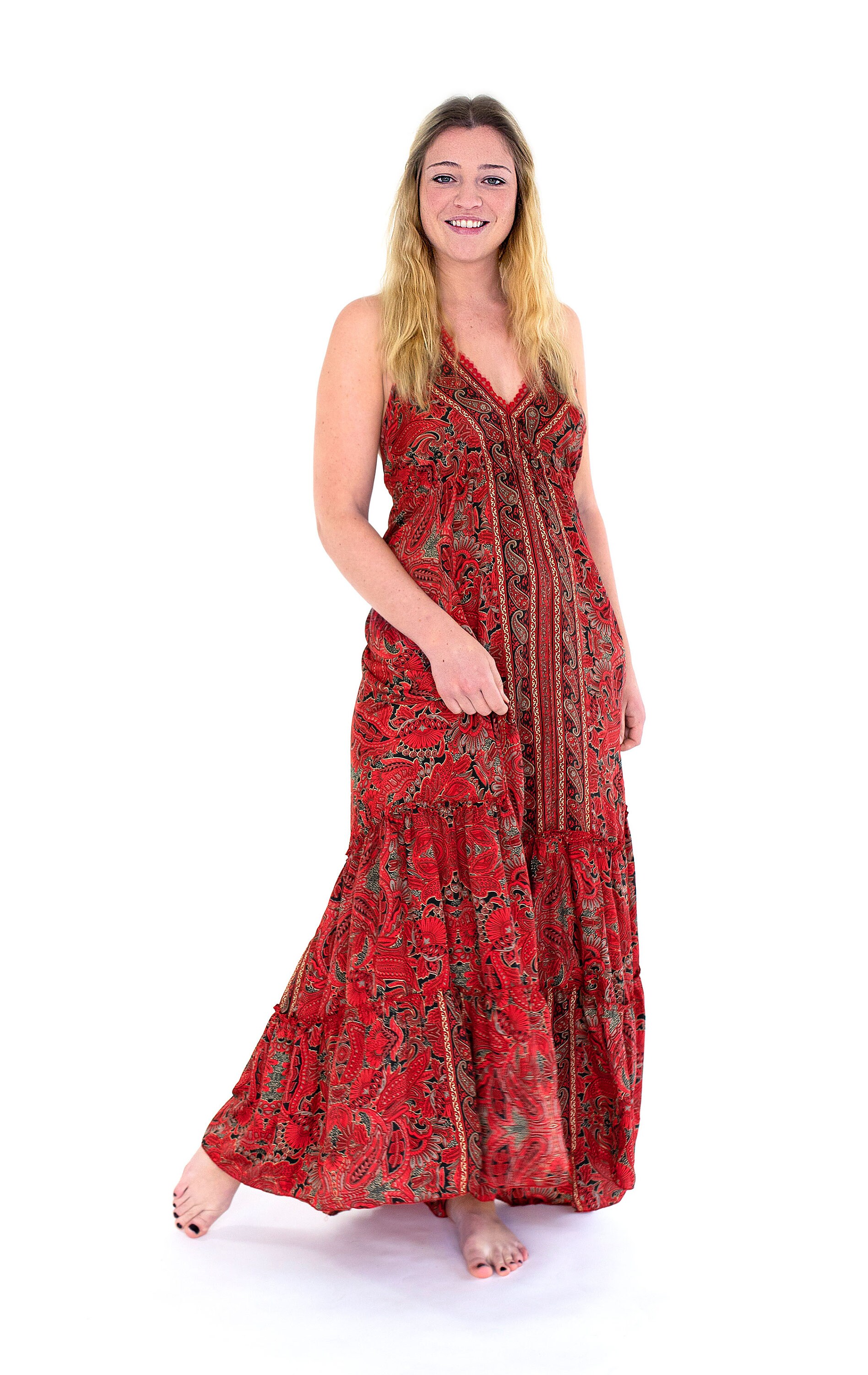 Maxi Dress Sundress Low Back Dress Gypsy Dress Festival | Etsy