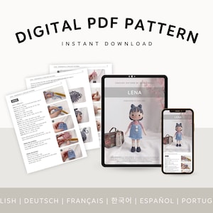 Lena Doll – Amigurumi Crochet Doll Pattern, Digital PDF Files ...