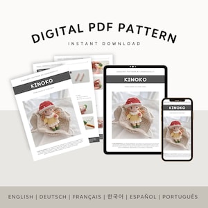 Kinoko the Mushroom Girl, Crochet Doll Amigurumi Pattern, PDF Files ...