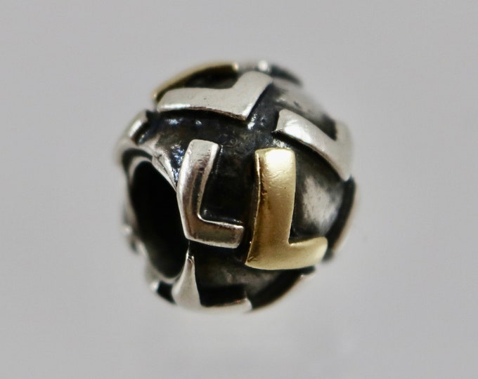 Pandora Letter 'L' Alphabet Charm W/ 14K Yellow Gold - Etsy