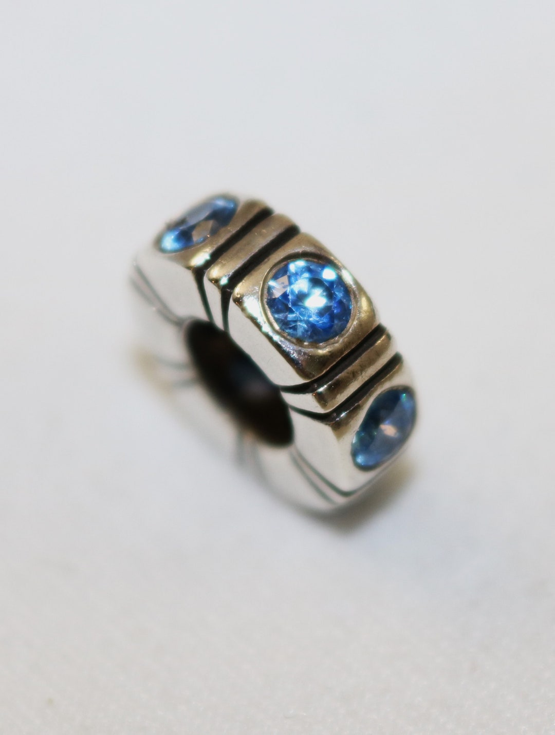 Authentic Pandora Retired Trinity Blue CZ Spacer Charm - Etsy