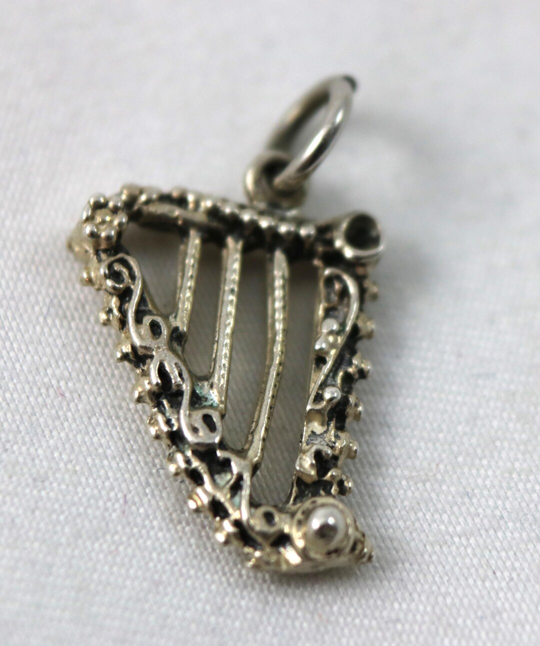 Vintage Sterling Silver Musical Harp Charm - Etsy
