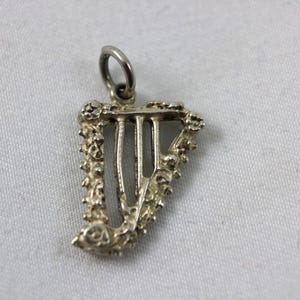 Vintage Sterling Silver Musical Harp Charm - Etsy