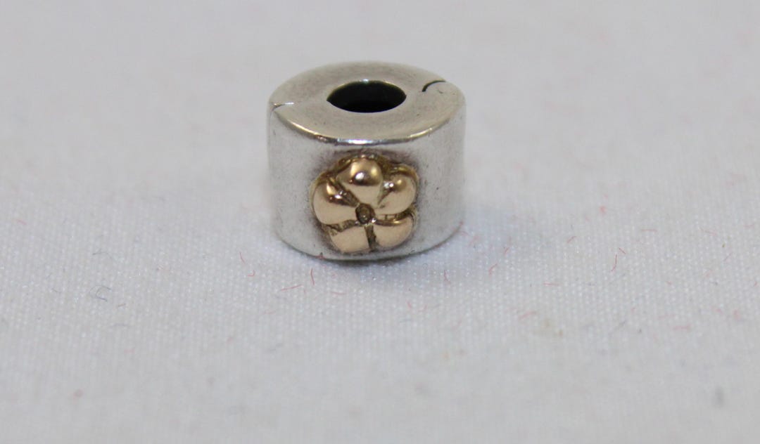 Pandora Sterling Silver & 14K Gold Flower Clip Charm - Retired 790140 ...
