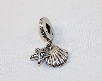 PANDORA Starfish and Sea Shell Dangle Charm Charms for - Etsy UK