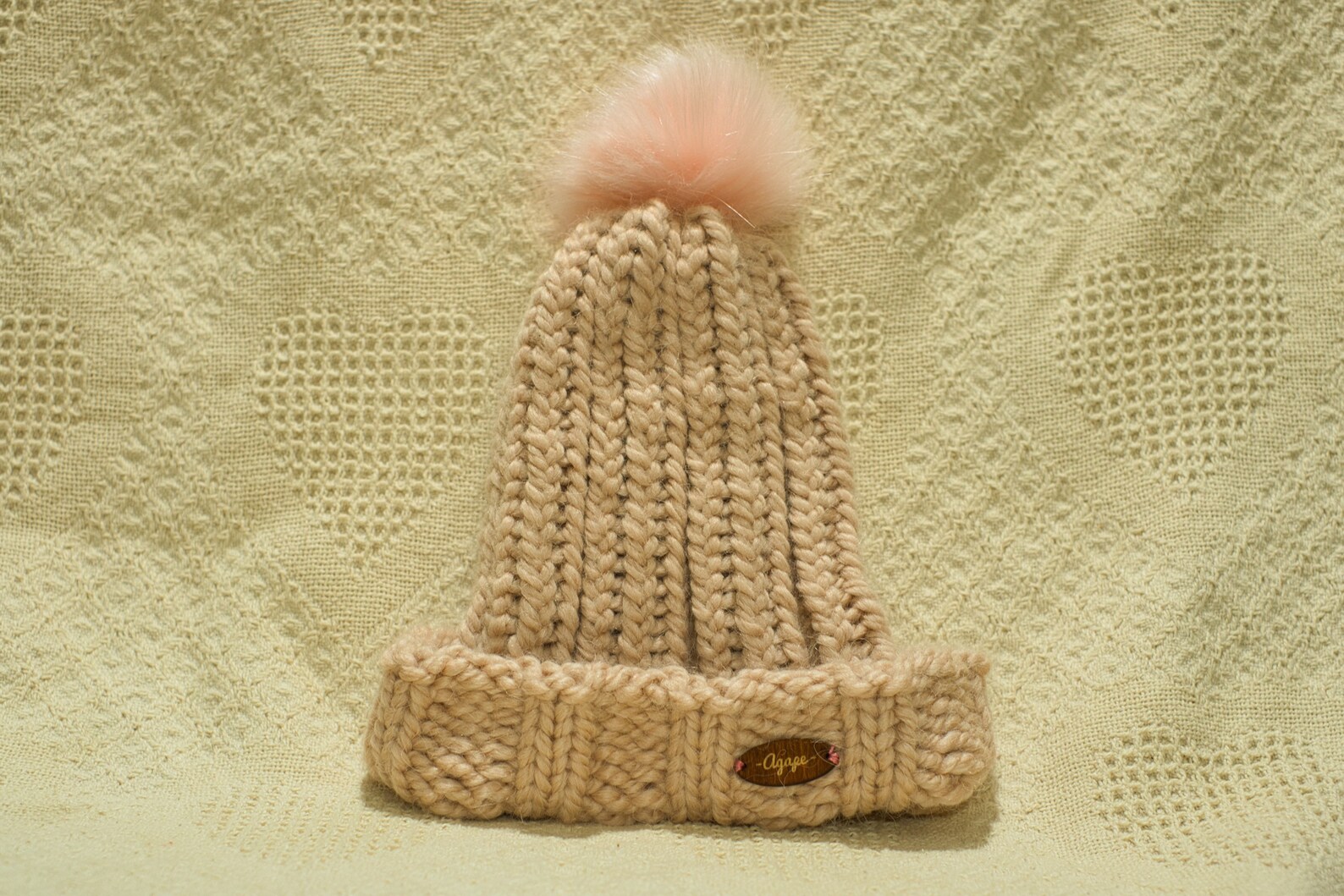 Adult Pink Winter Hat With Pink Pom - Etsy