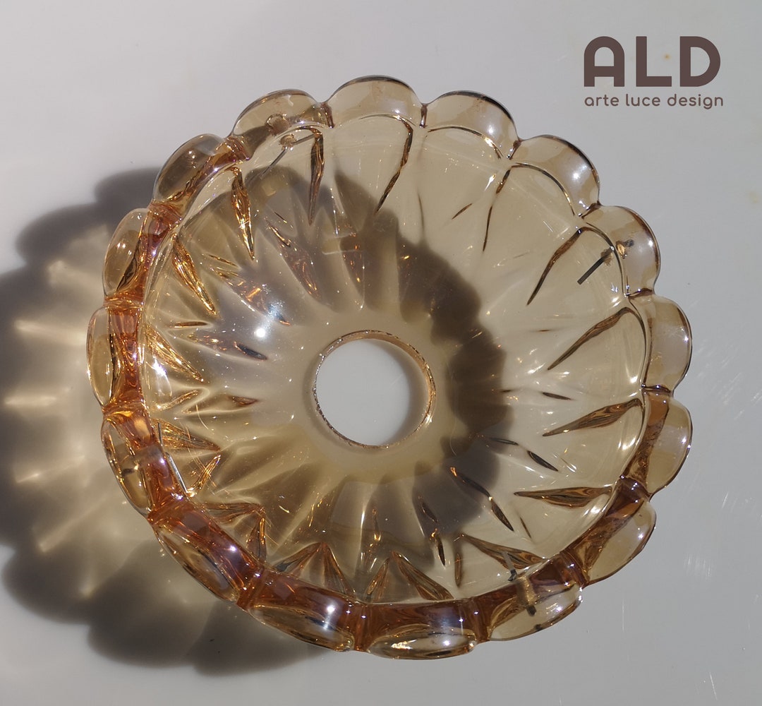 Bobeche Amber Crystal Glass Cup Replacement Chandelier Applique ...