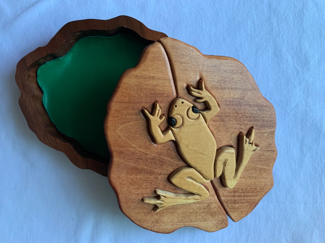 Frog Wooden Box, Intarsia, Handmade - Etsy