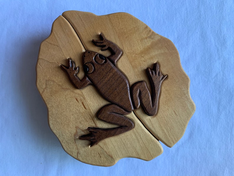 Frog Wooden Box, Intarsia, Handmade - Etsy