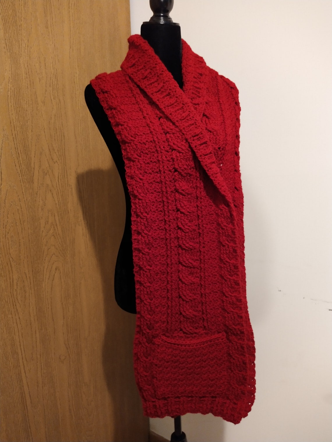 PDF CROCHET PATTERN for the Quintessential Cabled Pocket Scarf - Etsy