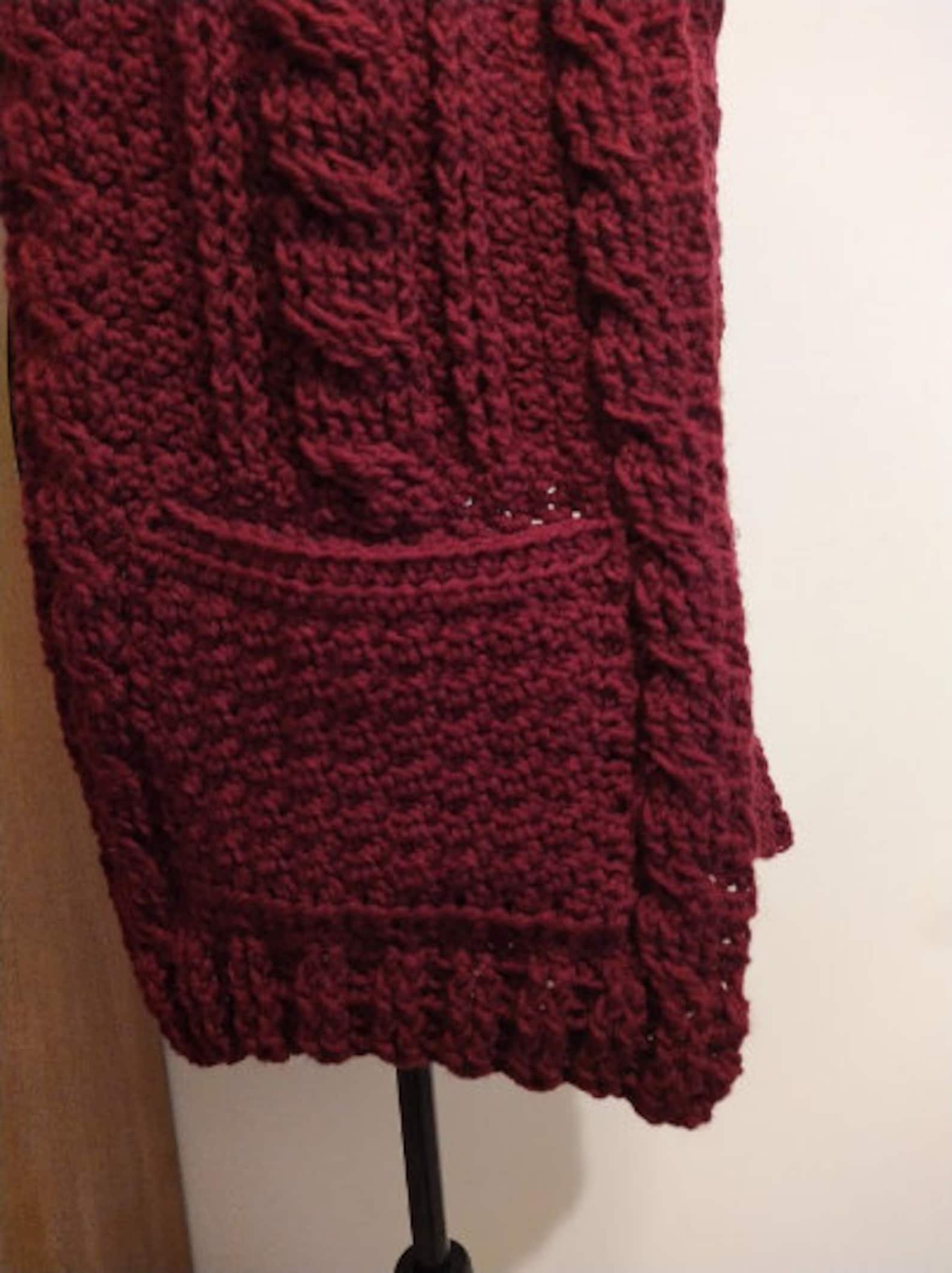 PDF CROCHET PATTERN for the Quintessential Cabled Pocket Scarf - Etsy