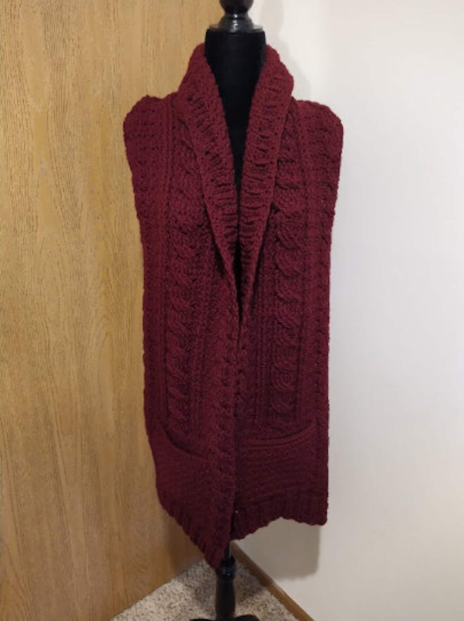 PDF CROCHET PATTERN for the Quintessential Cabled Pocket Scarf - Etsy