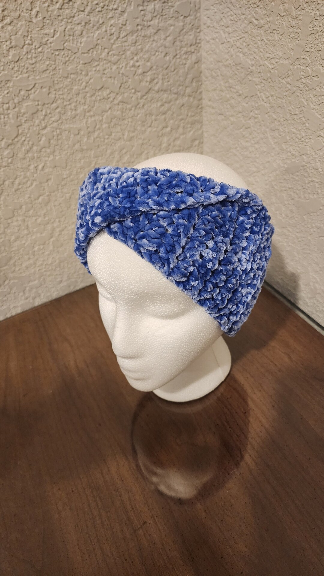 Blue Velvet Twisted Ear Warmer - Etsy