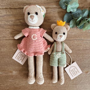 Teddy Bear Big Sister Little Brother Dolls 100% Cotton Stuffed Animals ...
