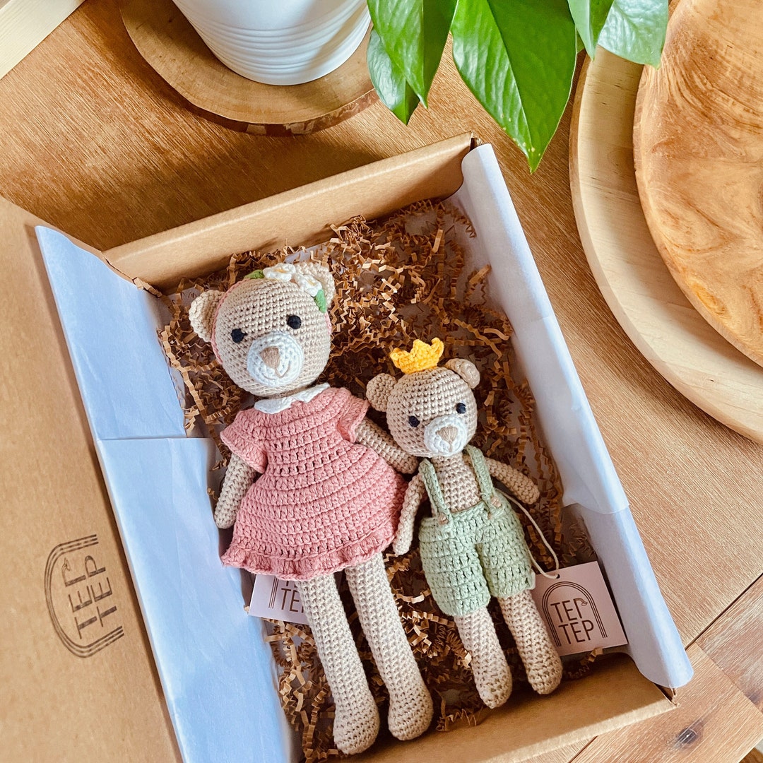 Teddy Bear Big Sister Little Brother Dolls 100% Cotton Stuffed Animals ...