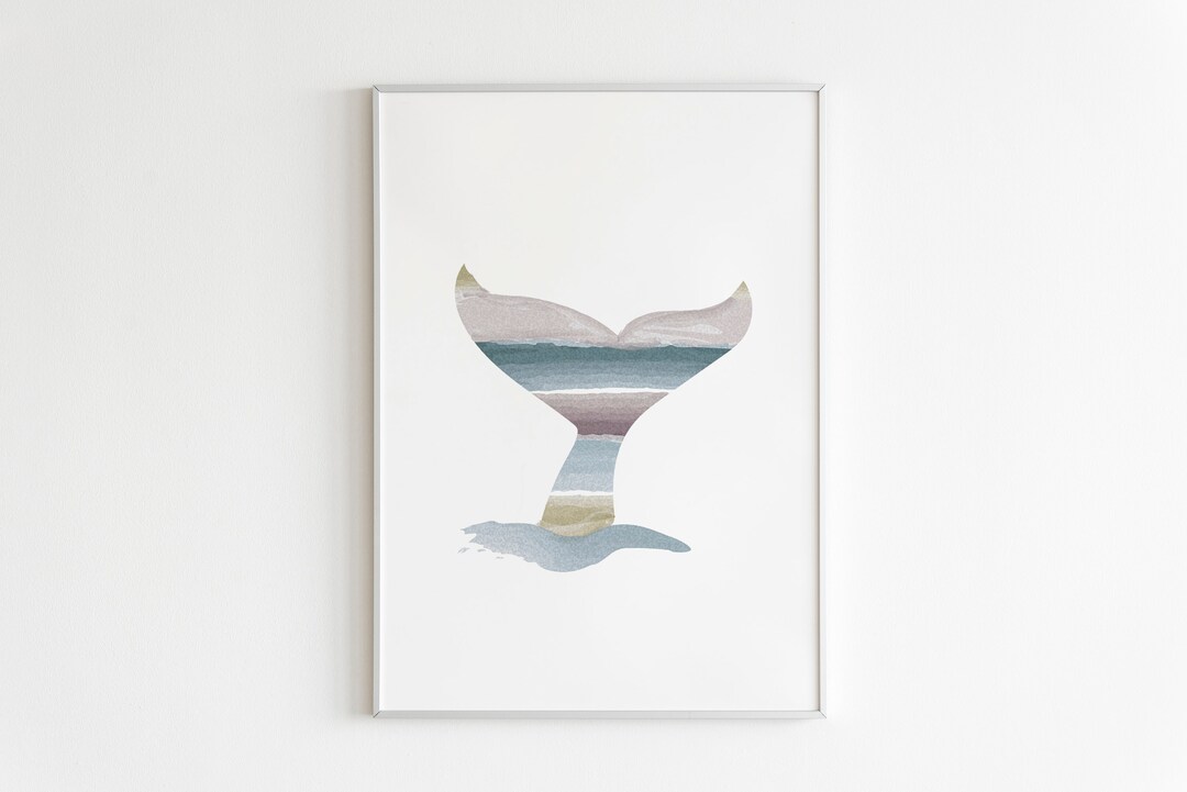 Whale Tail Print, Printable Wall Art, Abstract Art, Modern Art ...