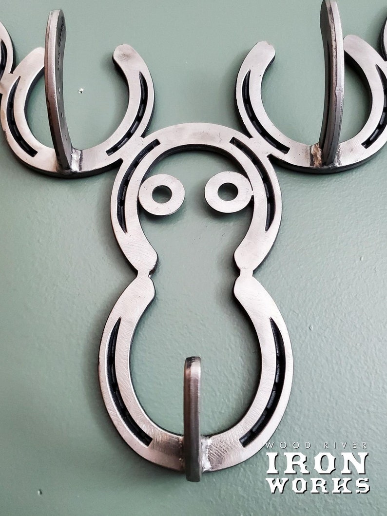 Moose Coat Rack, Horseshoe Coat Rack, Western Decor, Horseshoe Moose ...