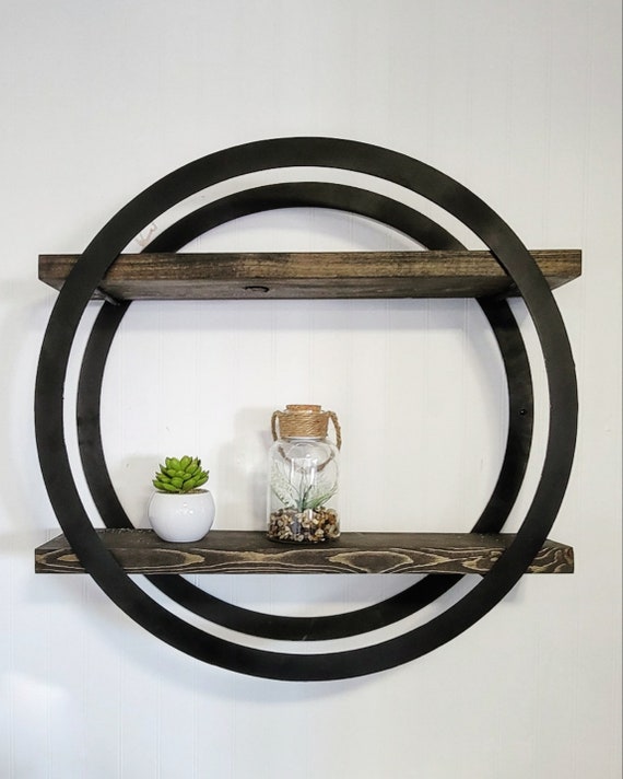 Metal Double Circle Frame With 2 Shelves - Etsy