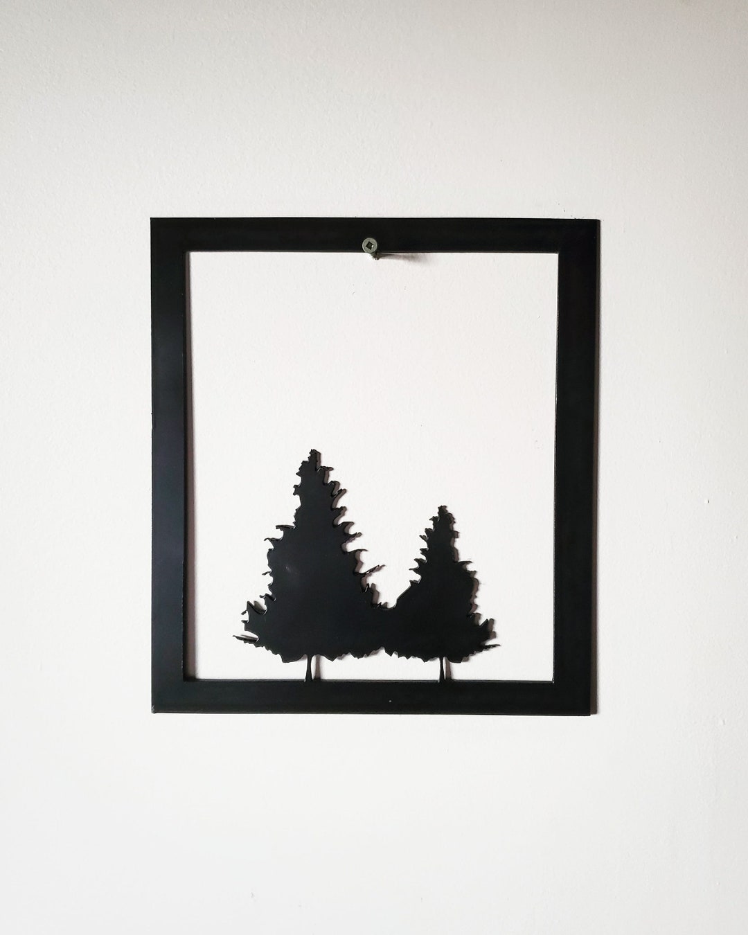 Picture Frame Pine Tree Wall Art, Metal Sign, Farmhouse Signs, Forrest ...