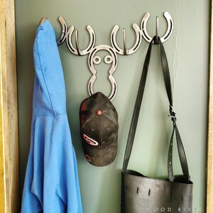 Moose Coat Rack, Horseshoe Coat Rack, Western Decor, Horseshoe Moose ...