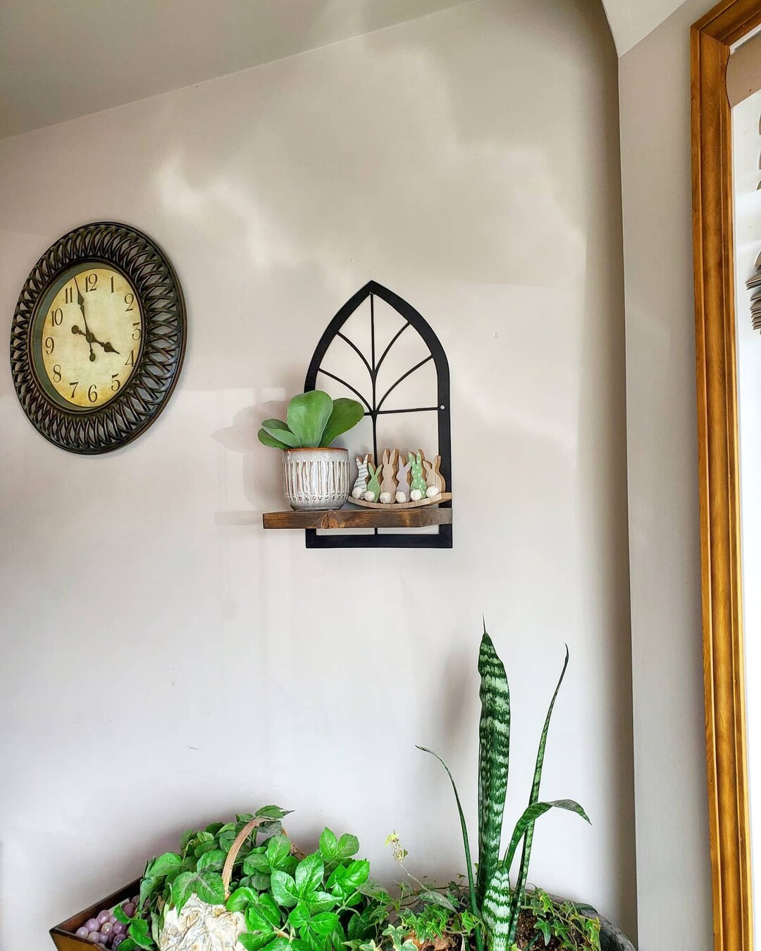 Metal Window Frame Shelf, Church Window, Picture Frame Shelf, Floating ...