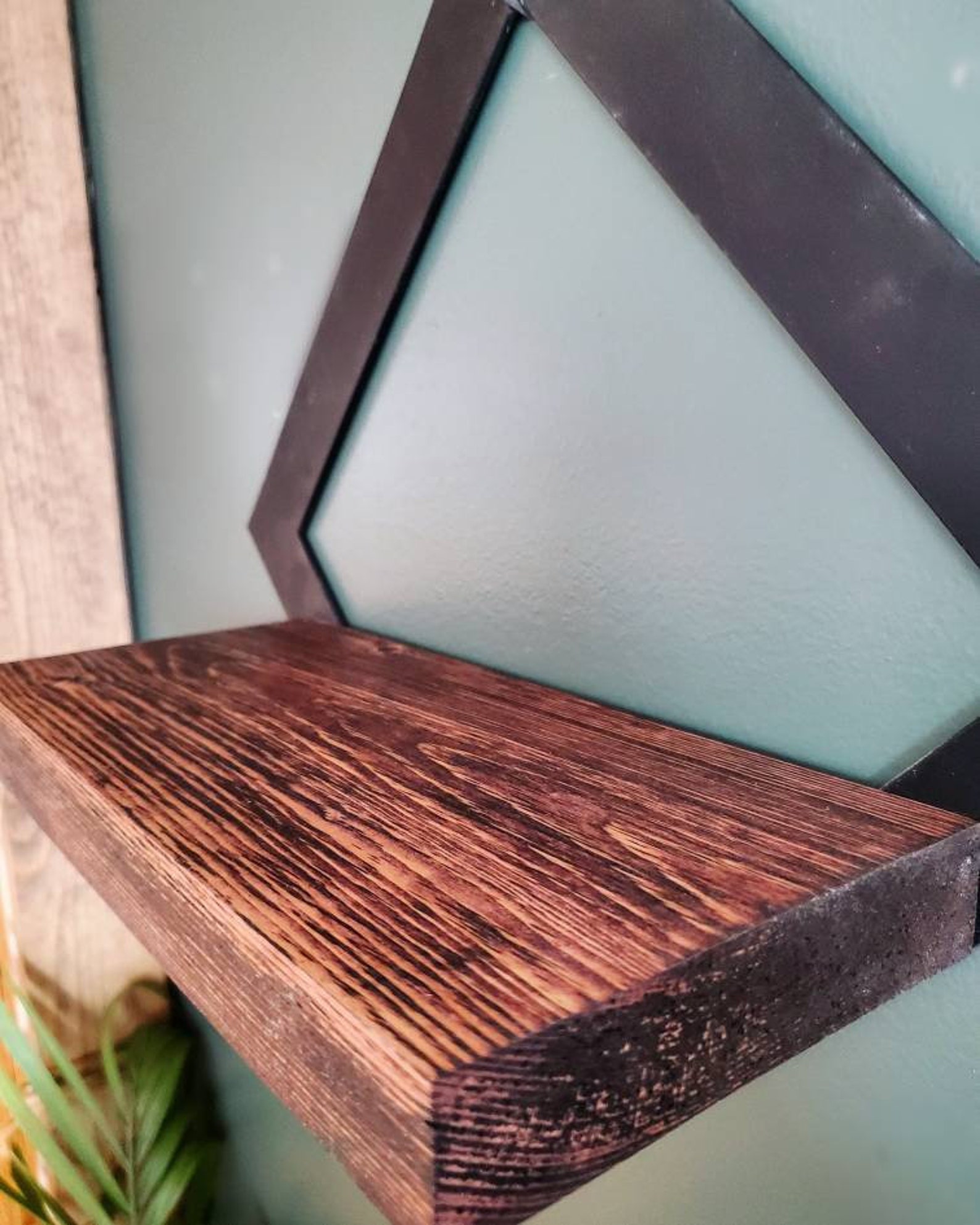 Metal Diamond Framed Shelf, Modern Shelf, Picture Frame Shelf, Floating ...