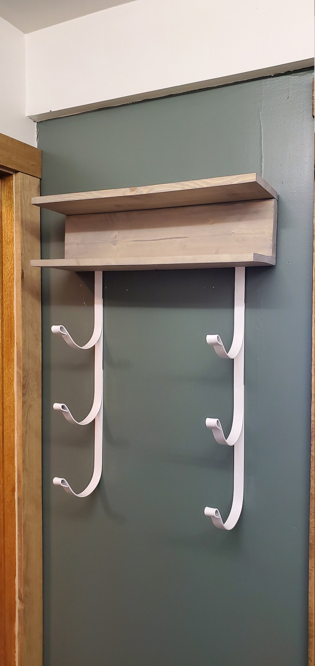 Yoga Mat Rack 2 Shelves With 3 Mat Racks, Yoga Decor, Gym Mat Rack, Gym ...