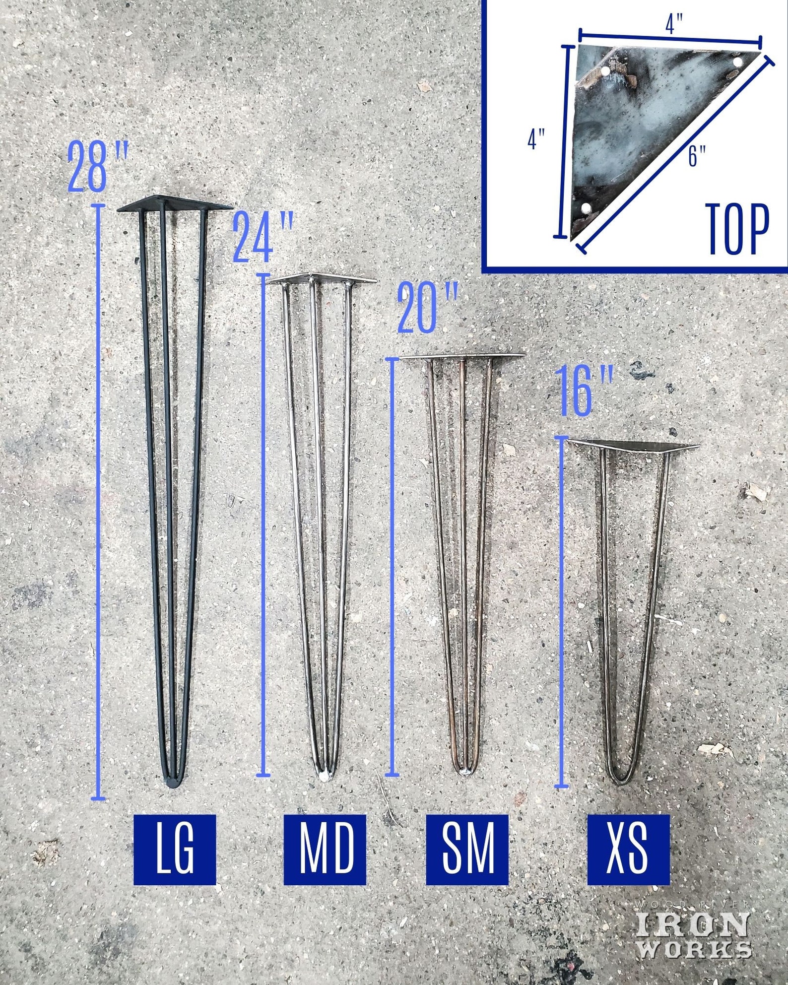 Hairpin Leg 3 Rod (SOLD INDIVIDUALLY), Modern Metal Legs, Heavy Duty ...