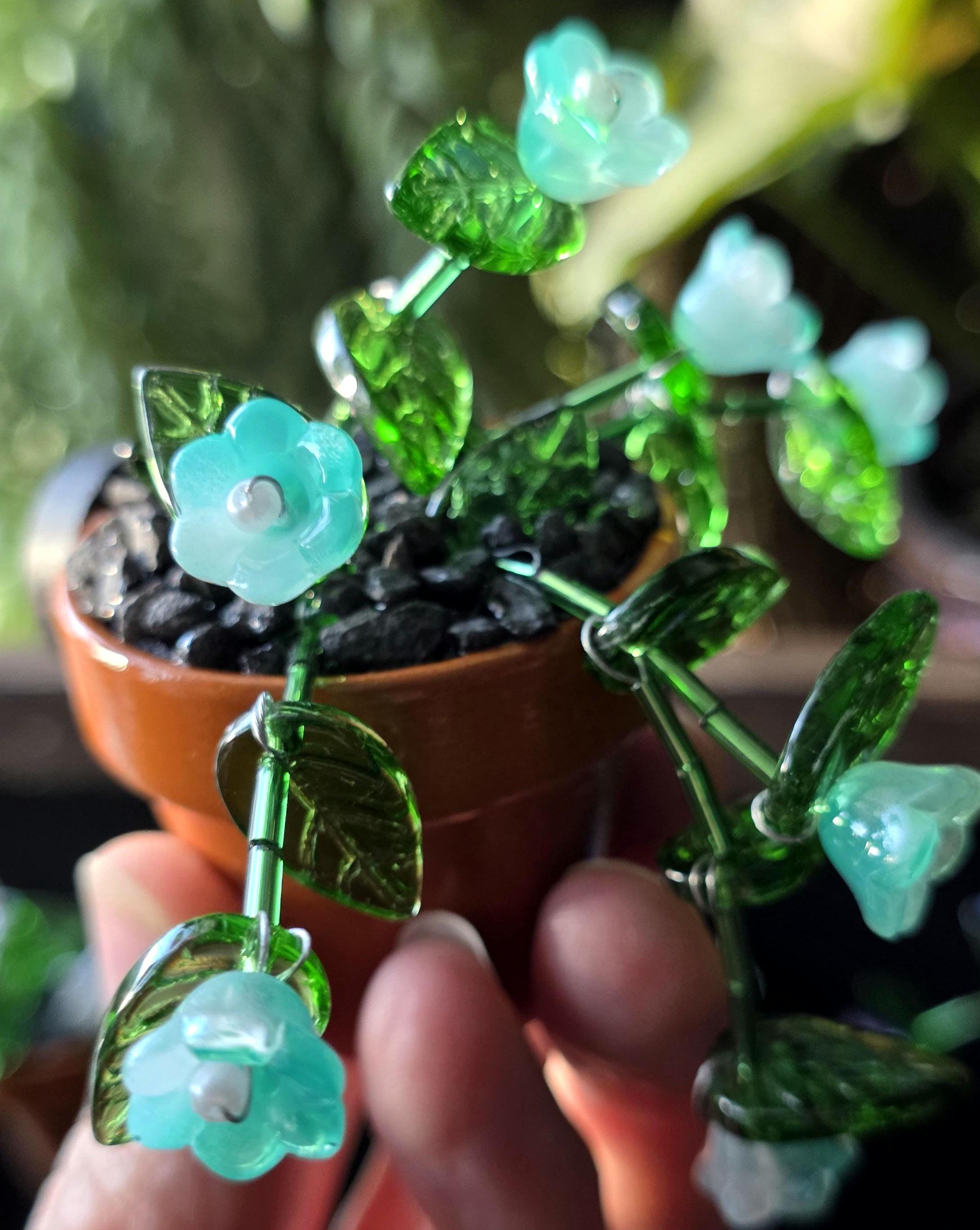 Beaded Forever Plant Refrigerator Magnet: Glass Flower Beads - Etsy