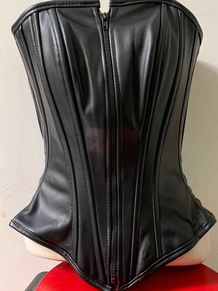 Sexy Black Leather Corset Etsy