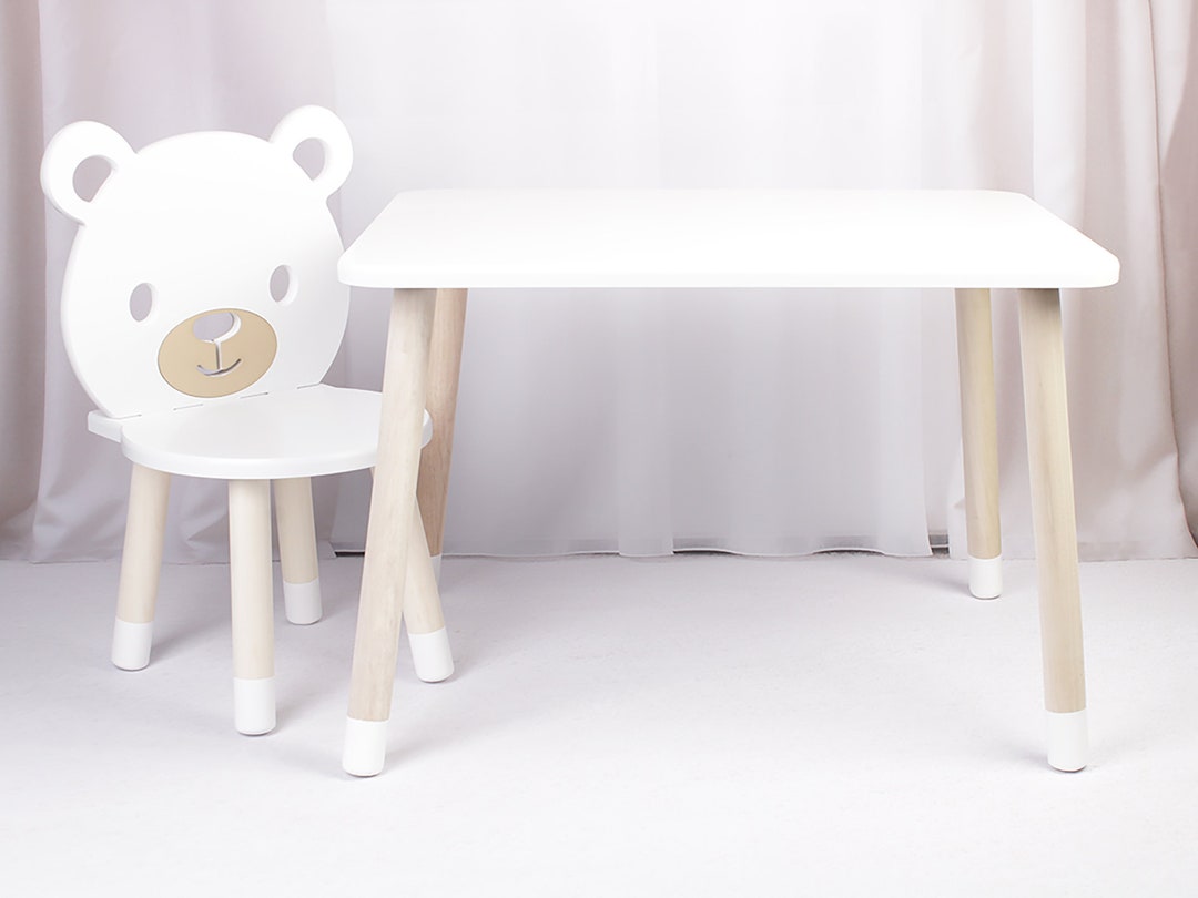 DEKORMANDA - Children's Table With Chairs - Teddy Bear-shaped Chair ...