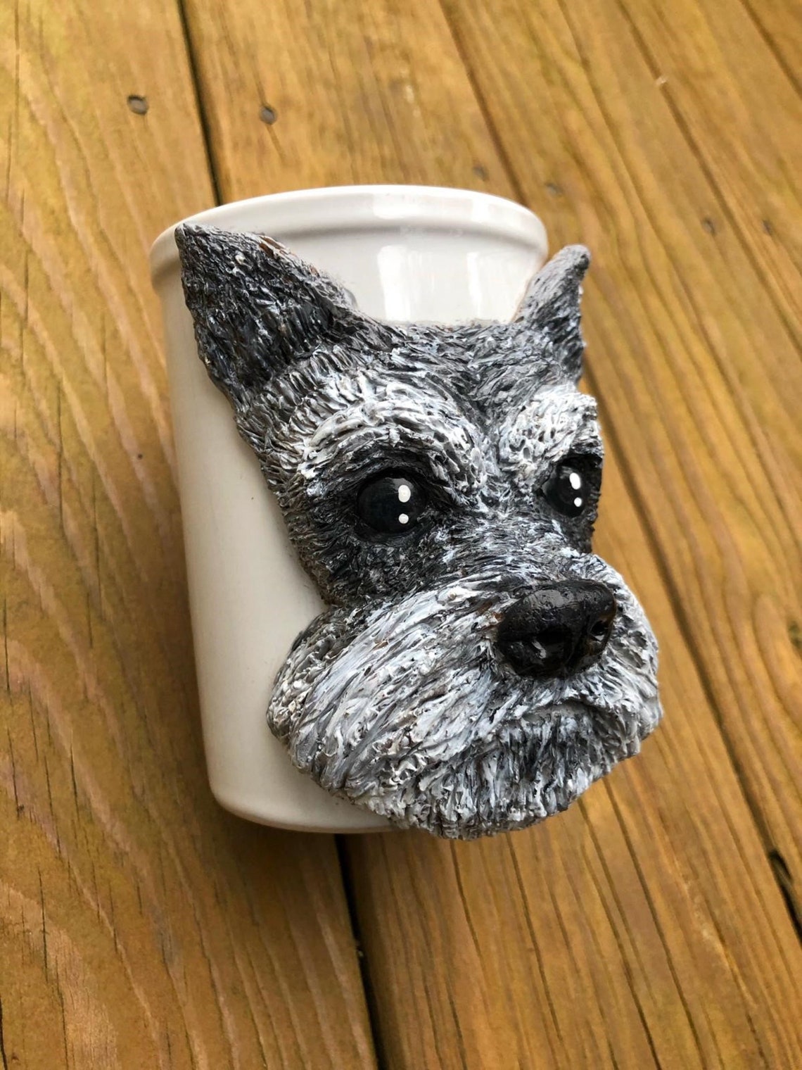 Mini Schnauzer Clay Dog Coffee Mug, Personalized Tea Cup, Custom Pet ...