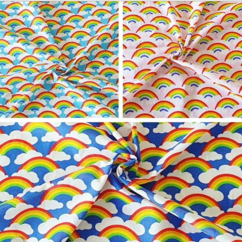 Rainbow Fabric - Etsy UK
