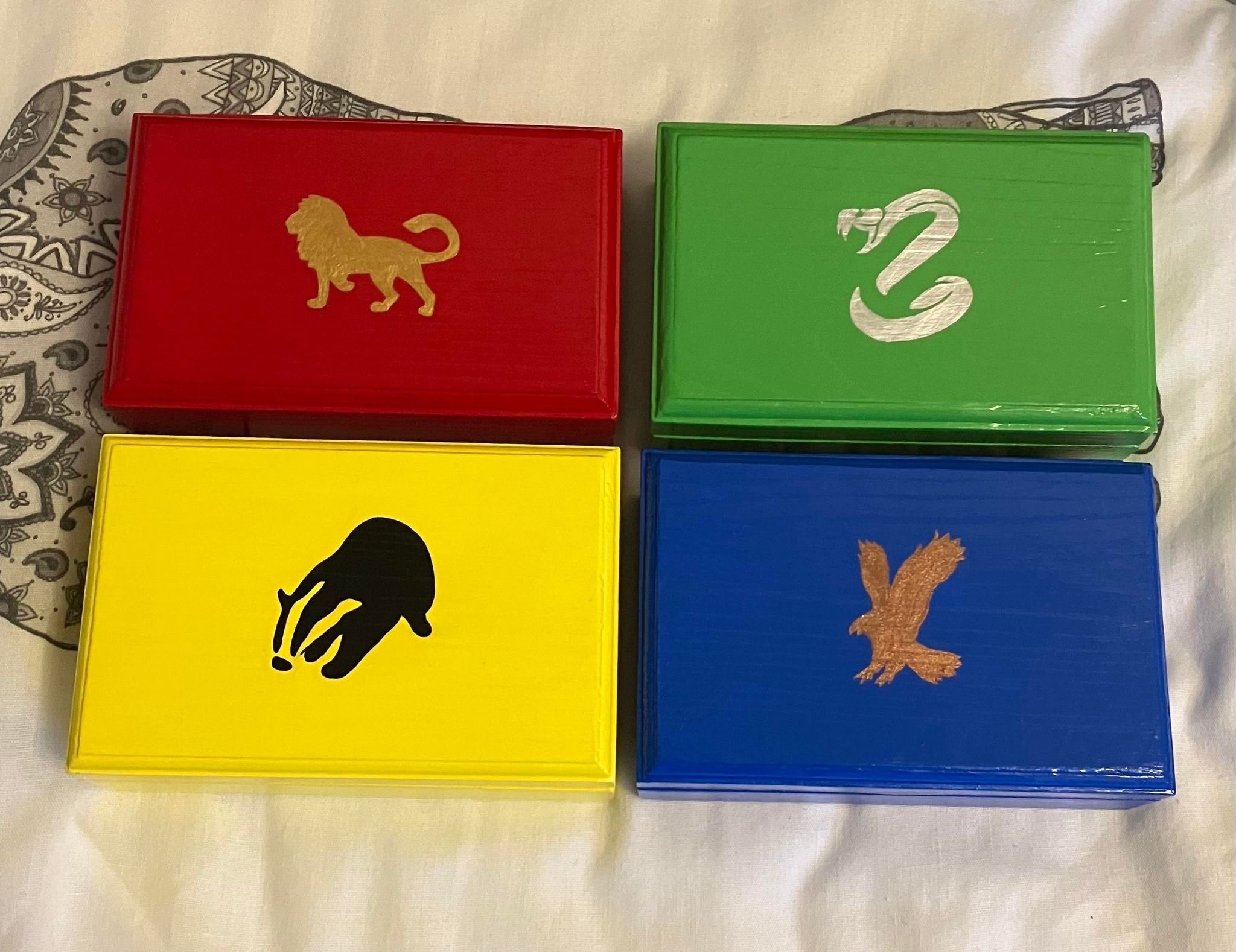 Hufflepuff Harry Potter Inspired Hand-painted Wooden Jewellery Storage ...