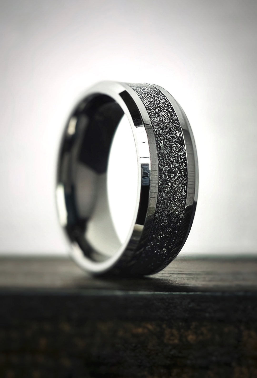 Meteorite Ring, Tungsten and Meteorite Band, Authentic Swedish ...