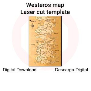 Laser Cut Thrones Westeros Map Glowforge SVG Vector File Mdf Wood ...