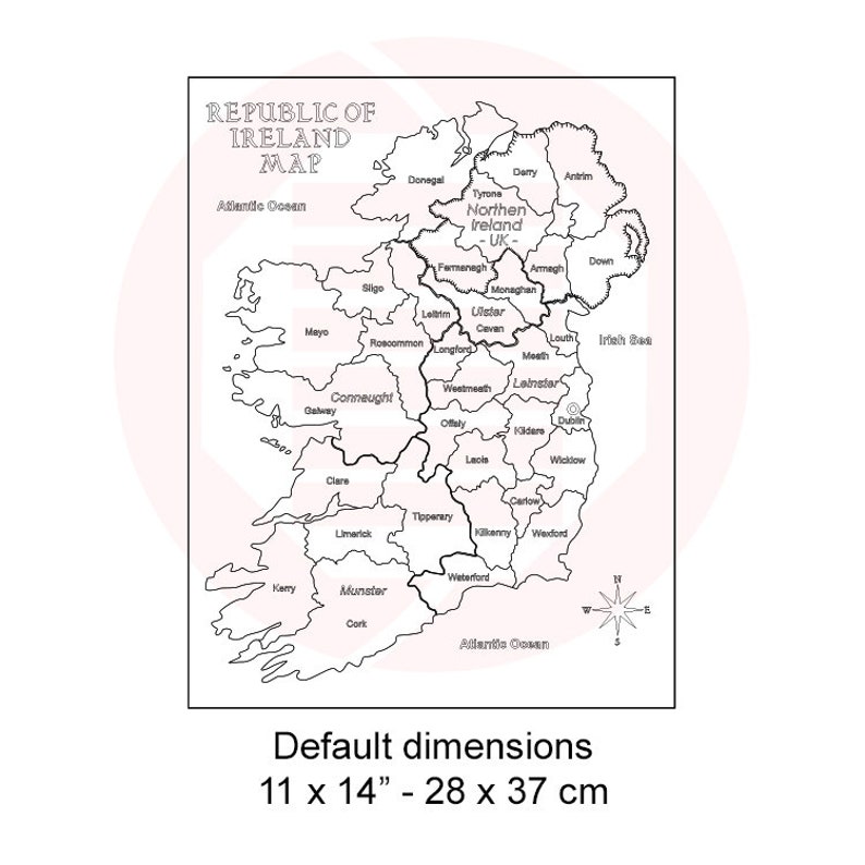 Laser Cut Republic of Ireland Map SVG Vector Cutting Digital Download ...