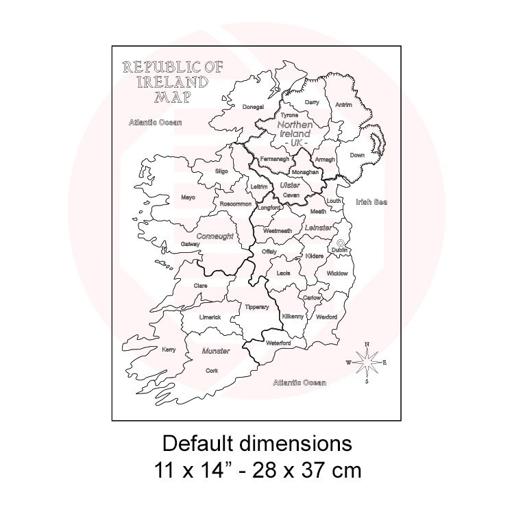 Laser Cut Republic of Ireland Map SVG Vector Cutting Digital Download ...