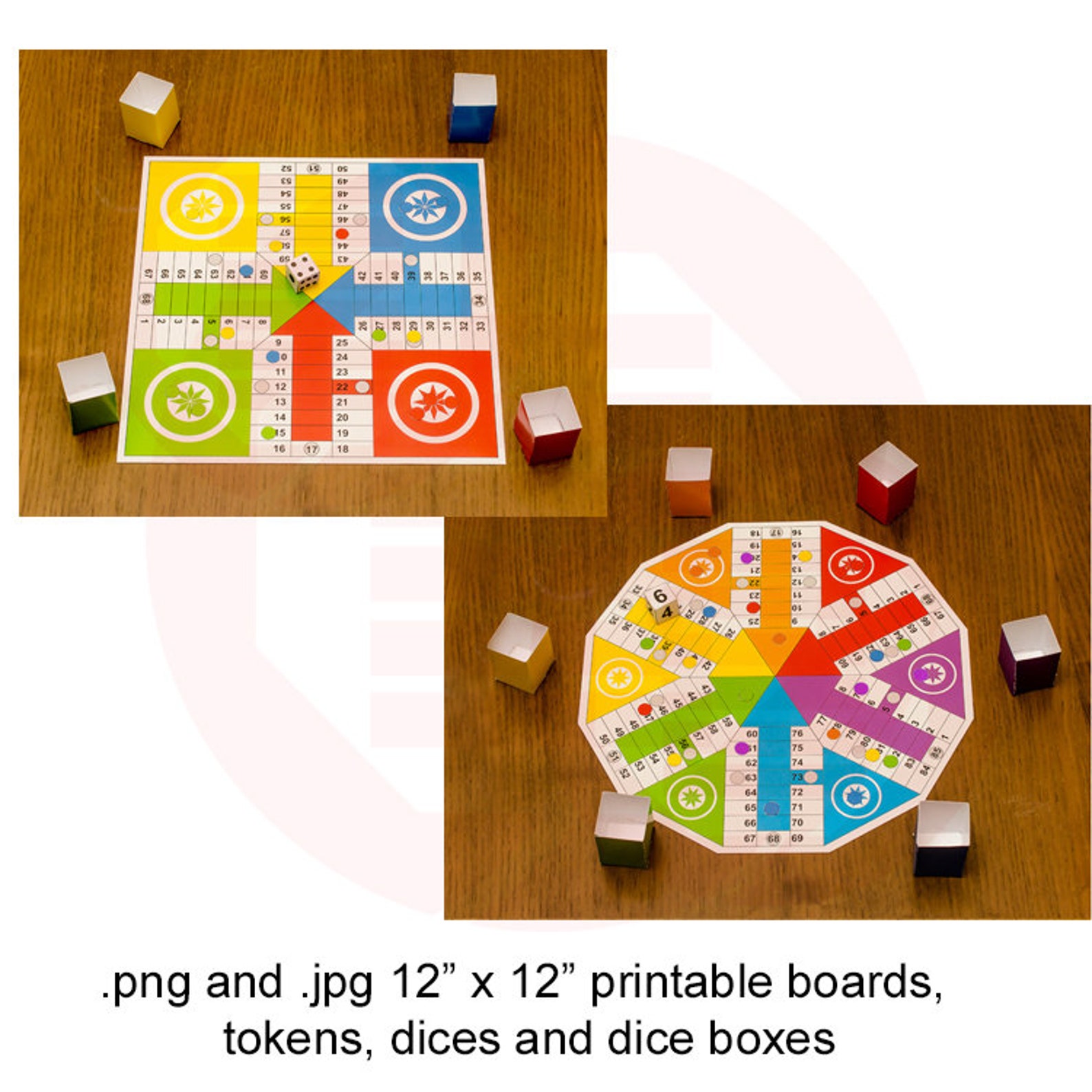 Laser Cut SVG File Parcheesi Board Game Vector Design Template Woodwork ...